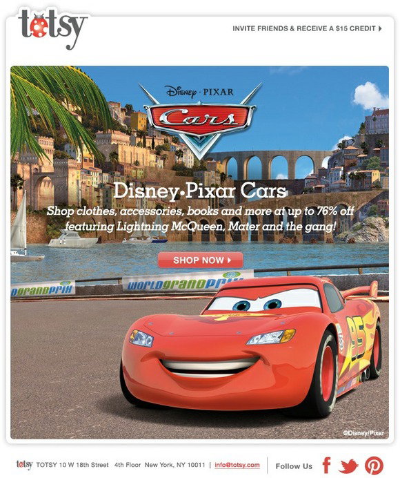 Totsy: Up to 76% OFF! Disney Pixar Cars - Shop clothes, accessories ...