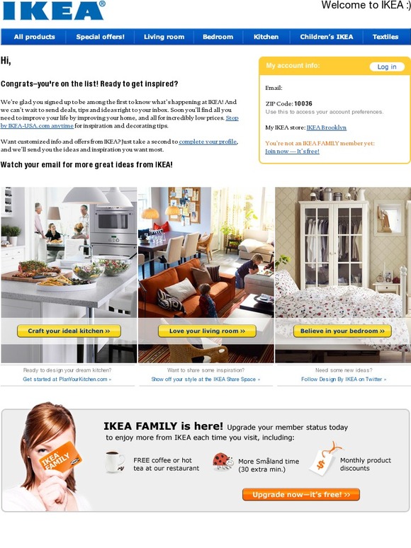 IKEA: Thank you for registering with IKEA! | Milled