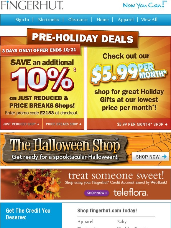 Fingerhut: Fingerhut: Save an Additional 10% on Just Reduced + Price ...