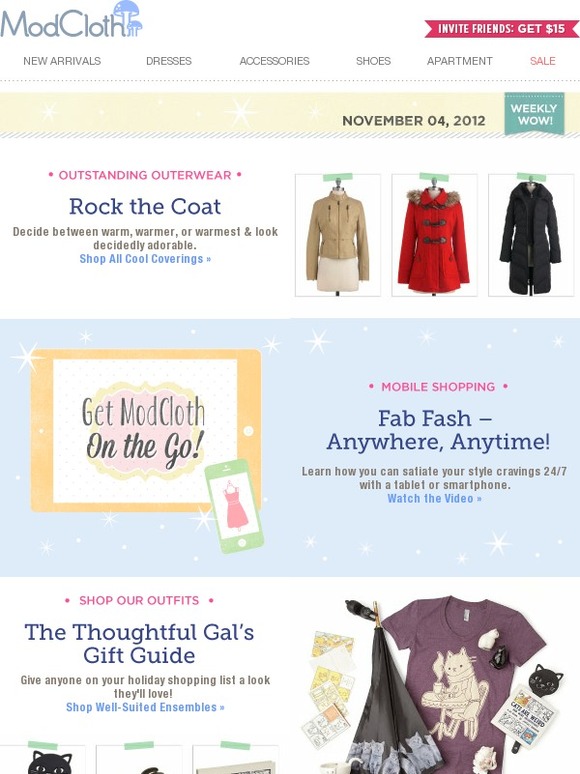Modcloth: Check out coats -- & new mobile features, too! | Milled