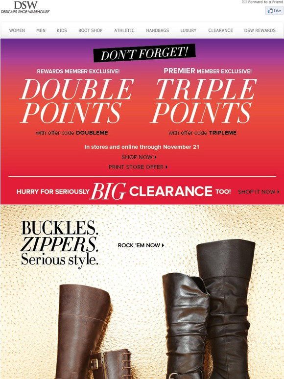 DSW: HURRY for Double Points + boots with major fashion cred! | Milled