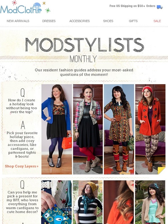 Modcloth: Seasonal style & gift tips + a special sale - all from the ...