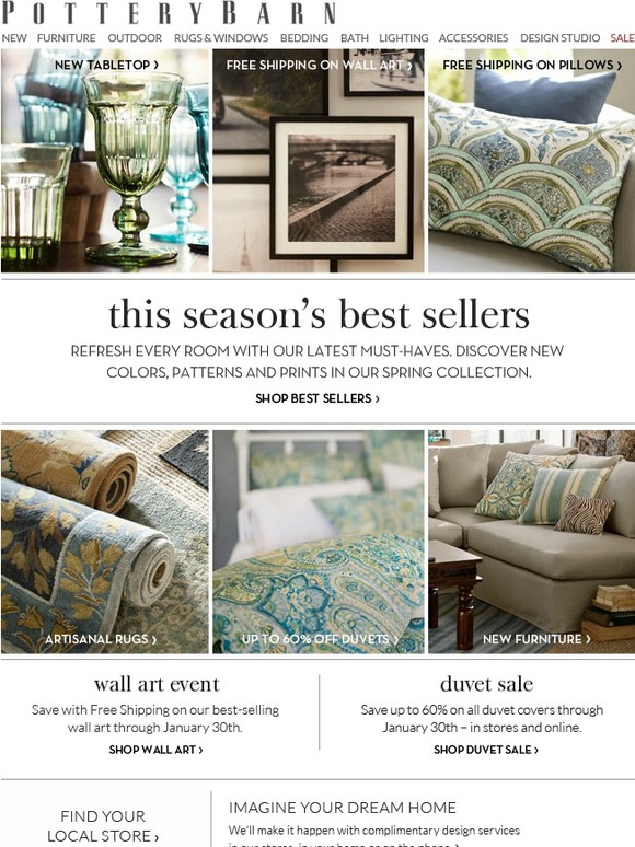 Pottery Barn: Best Sellers are here! New colors, patterns and prints ...