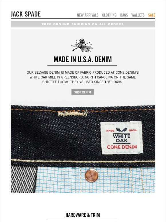 Kate Spade New York: Born in the USA: JACK SPADE Denim | Milled