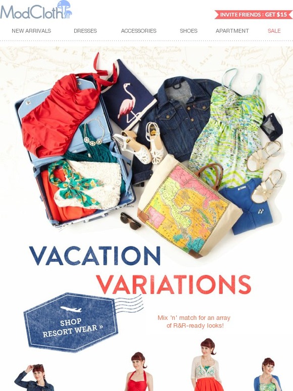 Modcloth: Here's what to pack for your glam getaway... | Milled