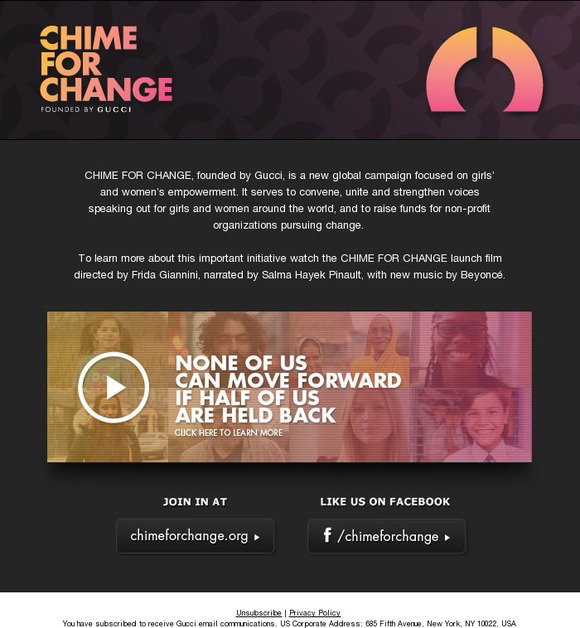 Gucci US: Gucci Launches CHIME FOR CHANGE | Milled