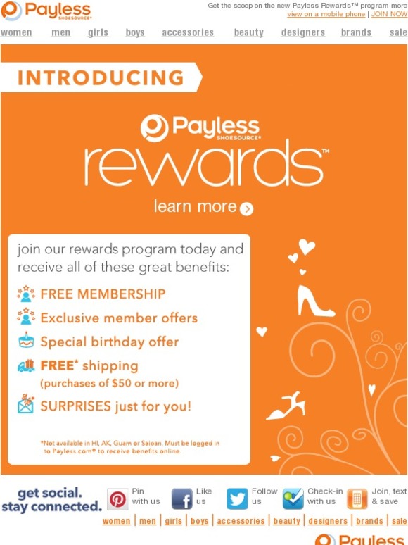 Payless: New for you: Join Today - Get Rewards! | Milled