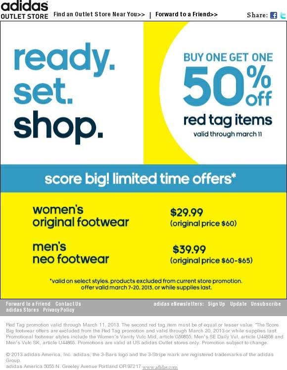 adidas: Score BIG! Limited time offers at Outlets | Milled