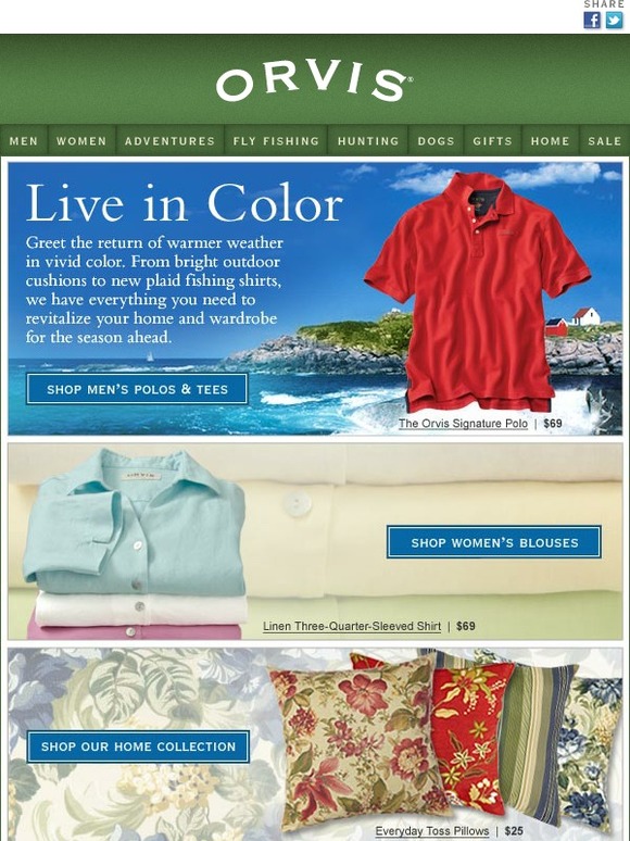 Orvis: Live in Color - NEW colors and patterns in all your favorite ...
