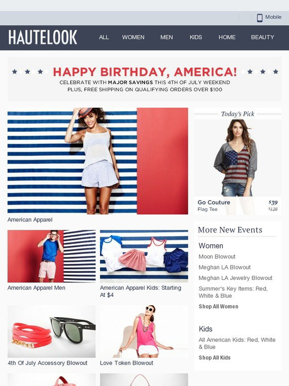 HauteLook: ★ Happy Birthday America ★ Shop now for American Apparel ...