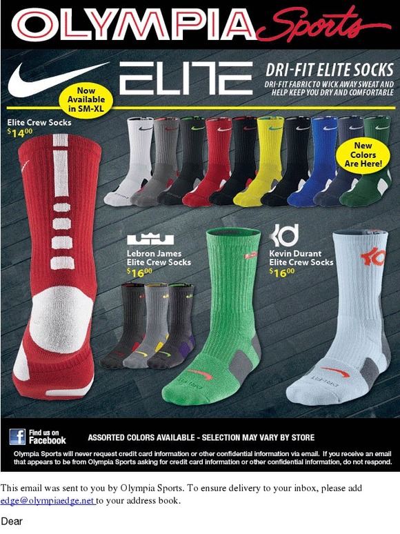 Olympia Sports: Nike Elite Socks. The Elite Sock. | Milled