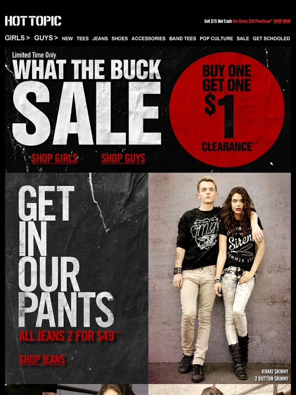 Hot Topic: BOGO $1 clearance, party people! | Milled