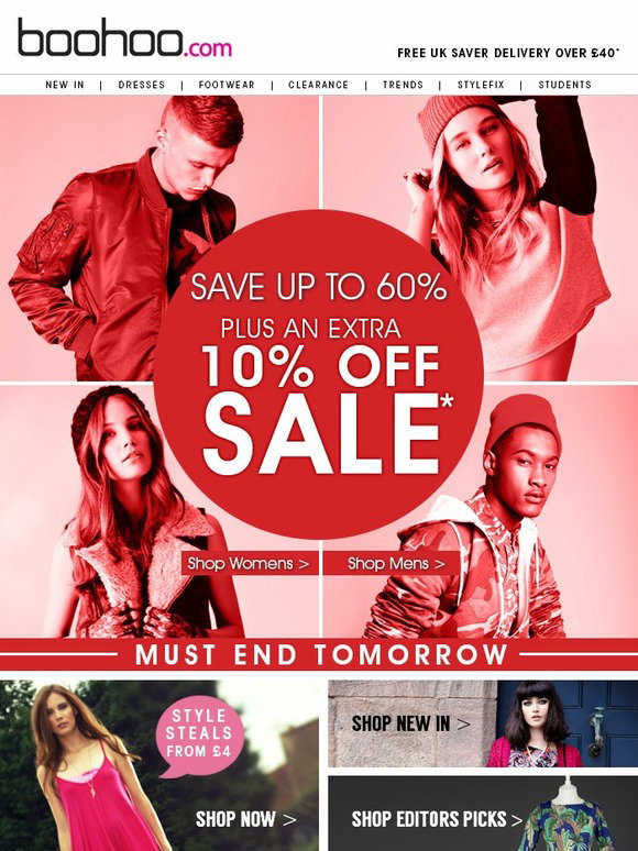Boohoo: Get an EXTRA 10% OFF - Hurry Sale Ends Tomorrow! | Milled