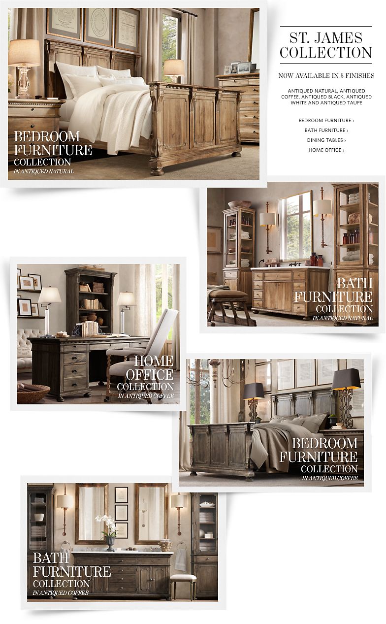 Restoration Hardware: St. James Collection in 5 Finishes + Extra 10% ...