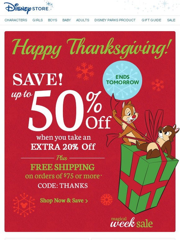 Disney Store: Up to 50% Off! Gobble up the SAVINGS | Milled