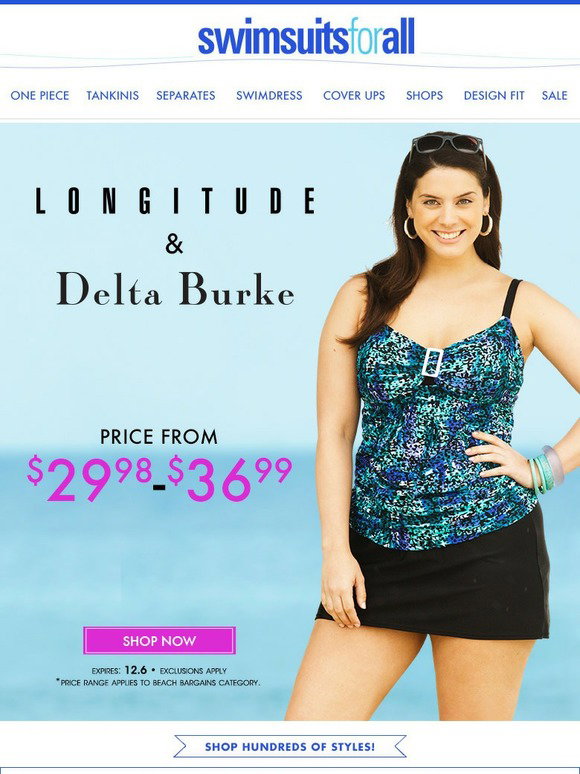 Swimsuits For All: Delta Burke and Longitude - BLOWOUT SALE! | Milled