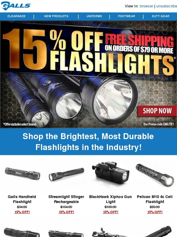 Galls: Give the Gift of Light with 15% Off Flashlights and Spotlights ...