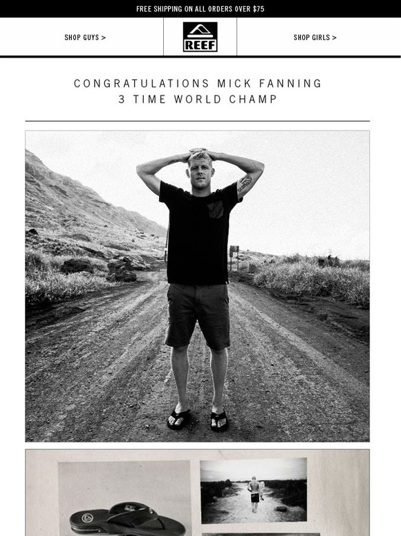 Reef: Congratulations Mick Fanning | 3 Time World Champ | Milled