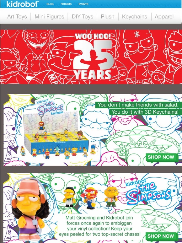 Kidrobot: WOO HOO! It's The Simpsons 25th Anniversary | Milled