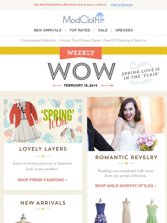 Modcloth: O hai! Your spring must-haves are here. | Milled