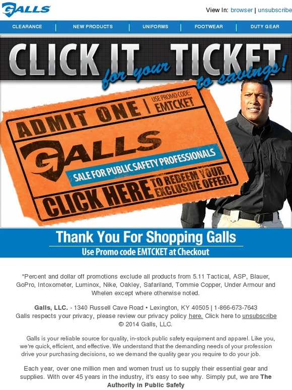 Galls: Public Safety Professional Ticket Enclosed | Milled