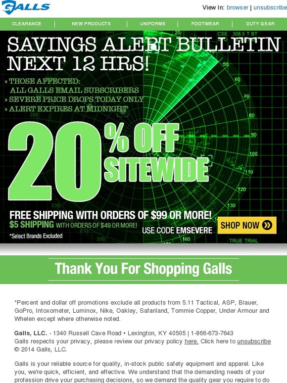 Galls: Attention: Alert in effect next 12 hours | Milled