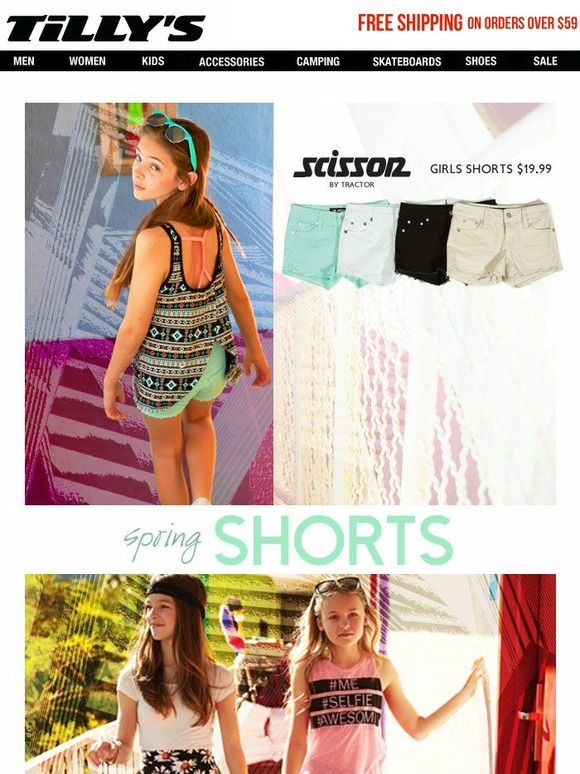 Tilly's: New Girls Shorts, Skirts and Sneakers | Milled