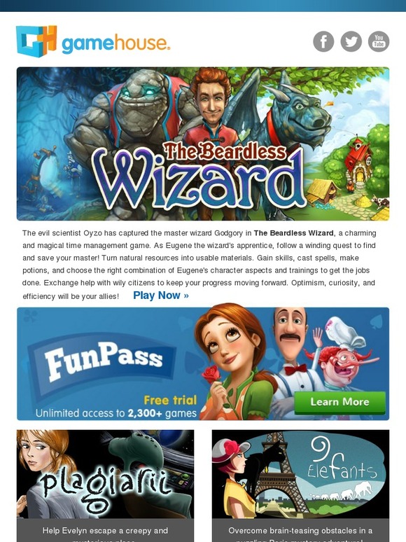 GameHouse: NEW! The Beardless Wizard + much more! | Milled