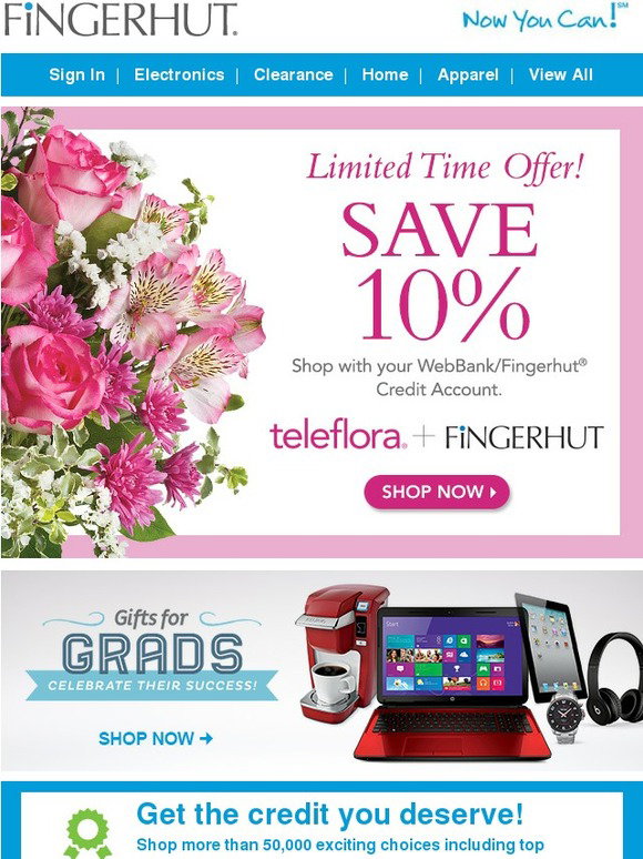 Fingerhut: Fingerhut: Shop Teleflora – 10% OFF Flowers for Mom! | Milled