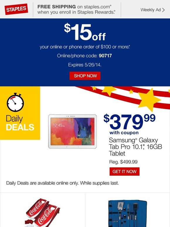 Staples: Stars & stripes & daily deals. | Milled