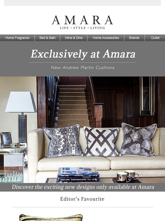 Amara: Exclusively at Amara: New Andrew Martin Cushions | Milled