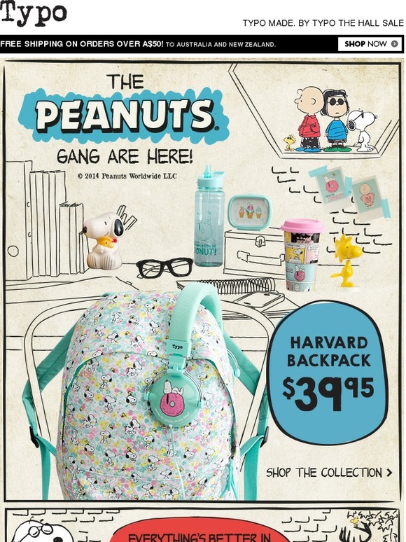 Typo: Snoopy, Charlie Brown and your favourites from the Peanuts® gang ...