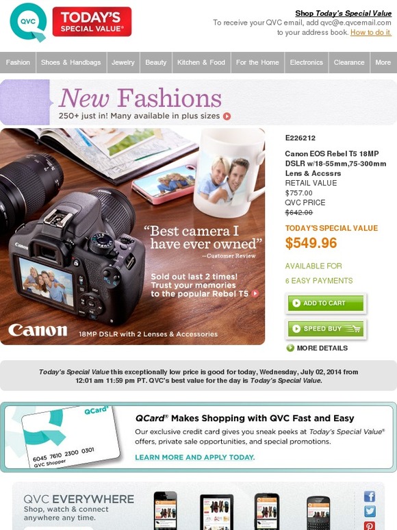 QVC: QVC's Today's Special Value (Wednesday, July 02, 2014) | Milled