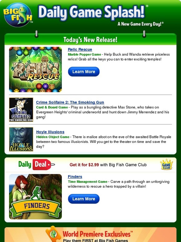 Big Fish Games: Daily Game Splash: Relic Rescue | Milled