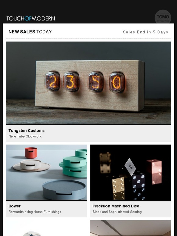 Touch of Modern: Nixie tube clocks; Minimal furniture with an ...