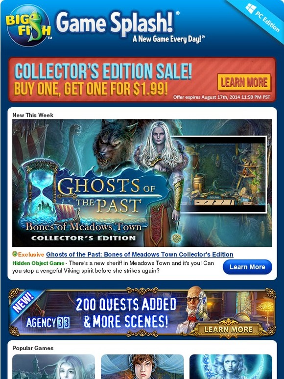 Big Fish Games: Collector’s Edition Sale – Buy One, Get One for $1.99 ...