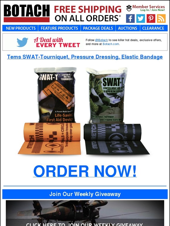 Botach Tactical: Tems SWAT-Tourniquet, Pressure Dressing, Elastic ...