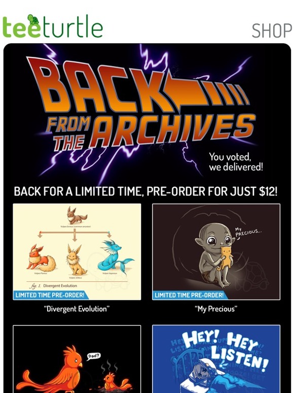 TeeTurtle: 4 top designs are BACK from the ARCHIVE! | Milled