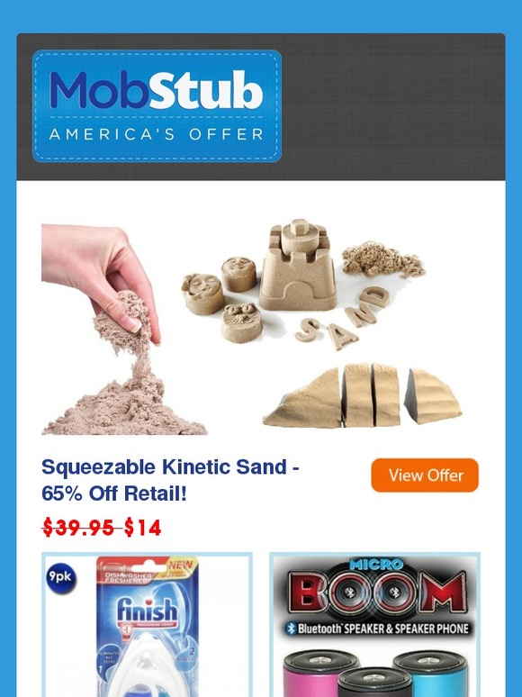 Mobstub: Squeezable Kinetic Sand - Save 65% Off Retail | 88% Savings on ...