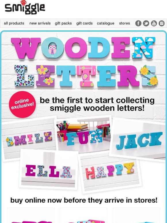 Smiggle: get them first online! introducing wooden letters by smiggle ...