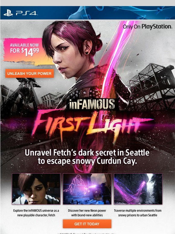PlayStation: Start playing inFAMOUS First Light today | Milled