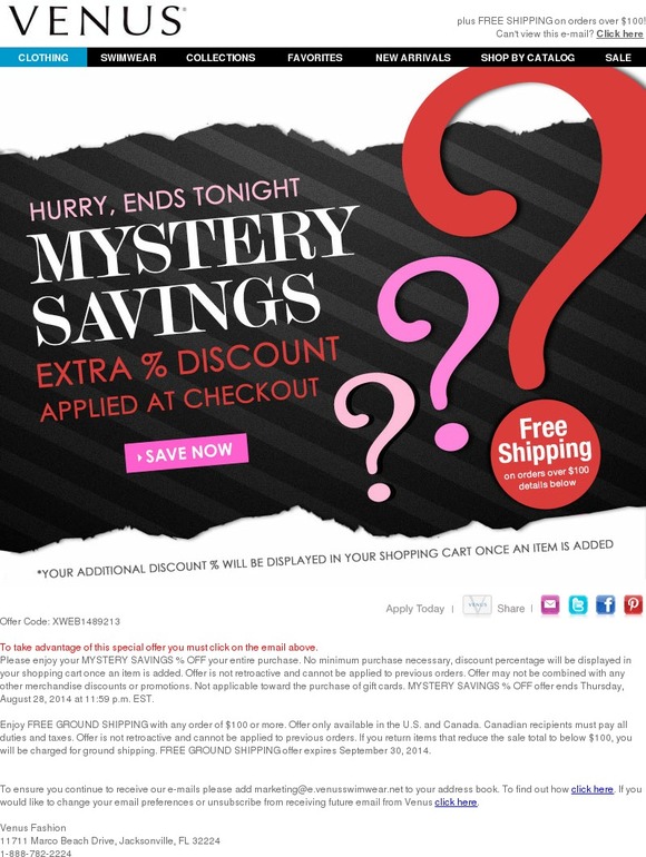 VENUS: 1 Day MYSTERY DISCOUNT! How much will you SAVE? | Milled