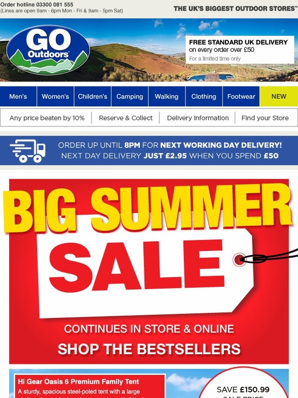 Go Outdoors: Sale continues in store and online – shop the bestsellers ...