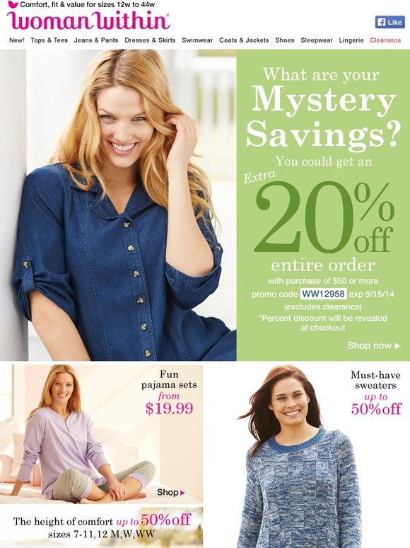 Woman Within: Will you get 50% off your entire order? Find out now ...