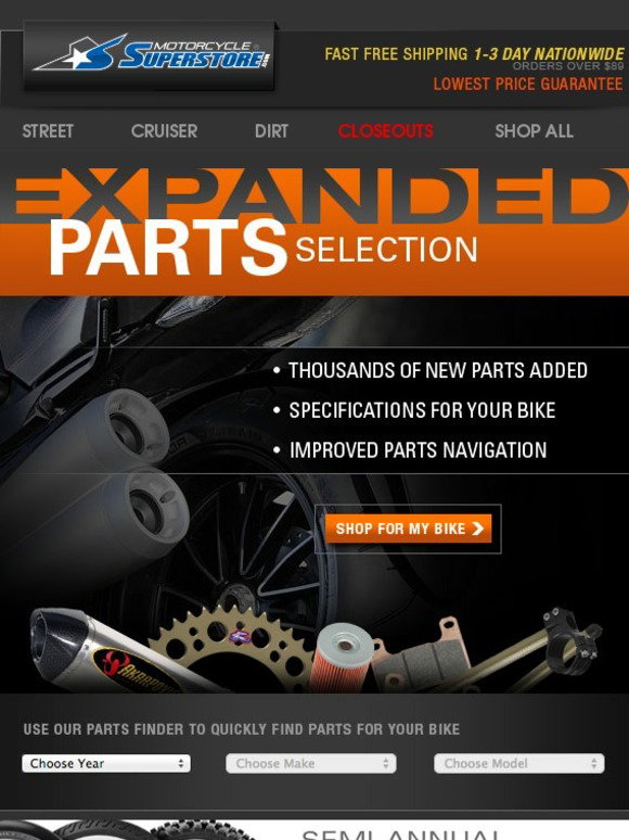 Motorcycle Superstore: Check Out Our Expanded Parts Selection! | Milled