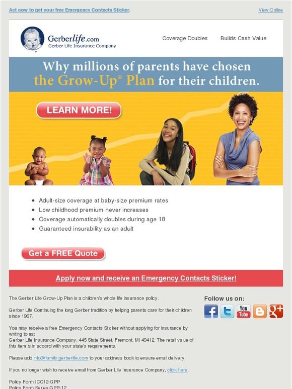 Gerber Life: Receive an Emergency Contacts Sticker with the Gerber Life ...