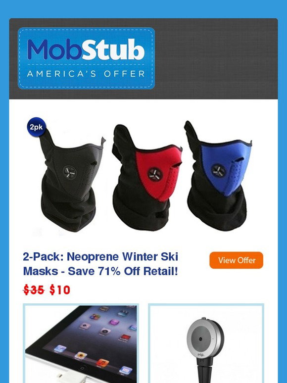 MobStub: 2-Pack: Neoprene Winter Ski Masks - Save 71% Off Retail | Up ...