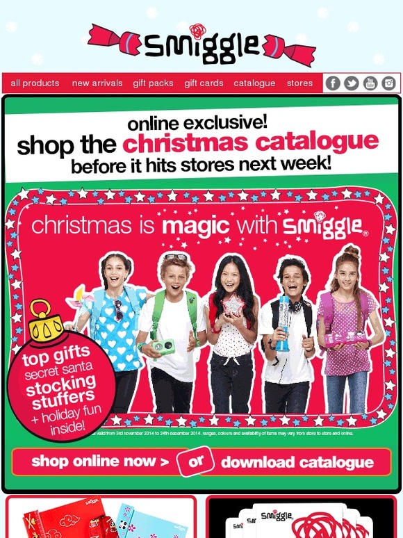 Smiggle: online exclusive! shop the christmas catalogue! | Milled