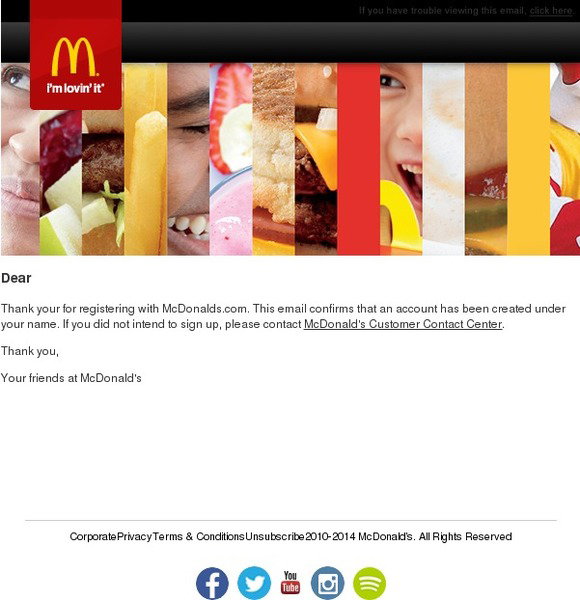 McDonald's: Your McDonalds.com account is now active | Milled
