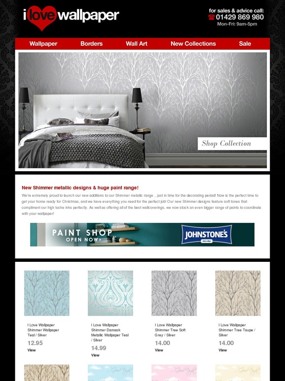 I Love Wallpaper: NEW Shimmer Designs & Paint Range! | Milled